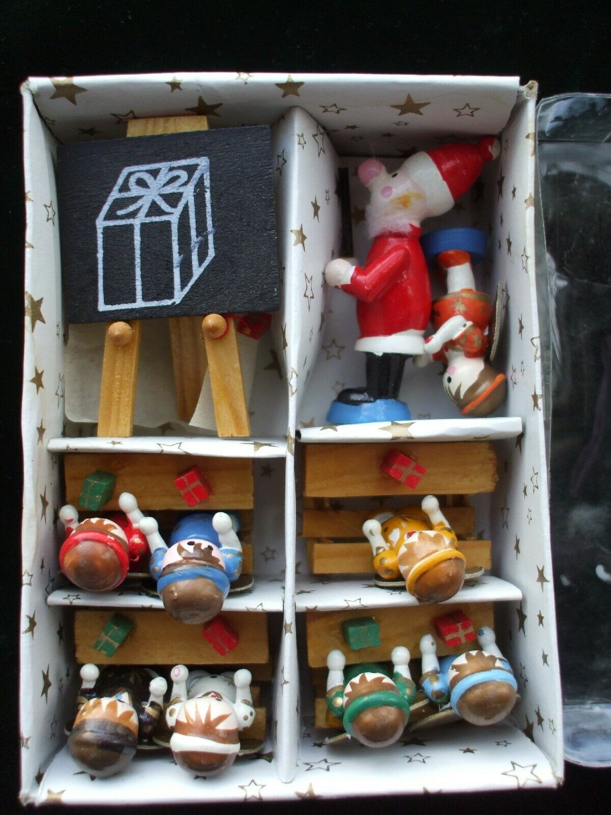 Vintage Erzgebirge Schoolroom Wooden Christmas Figures Santa Claus ...