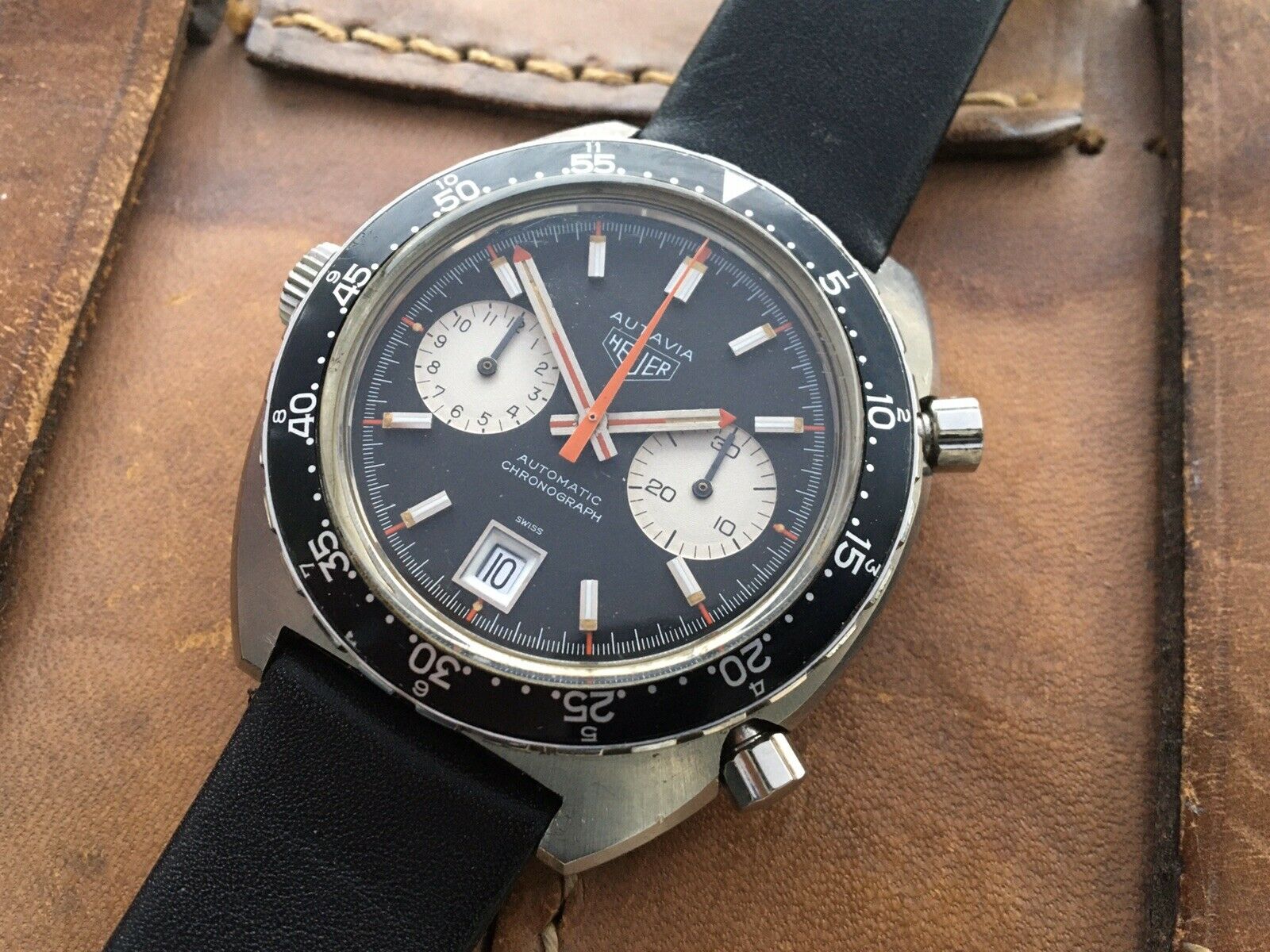 VINTAGE HEUER AUTAVIA 1163 MH CHRONOGRAPH WATCH. A GREAT EXAMPLE ...