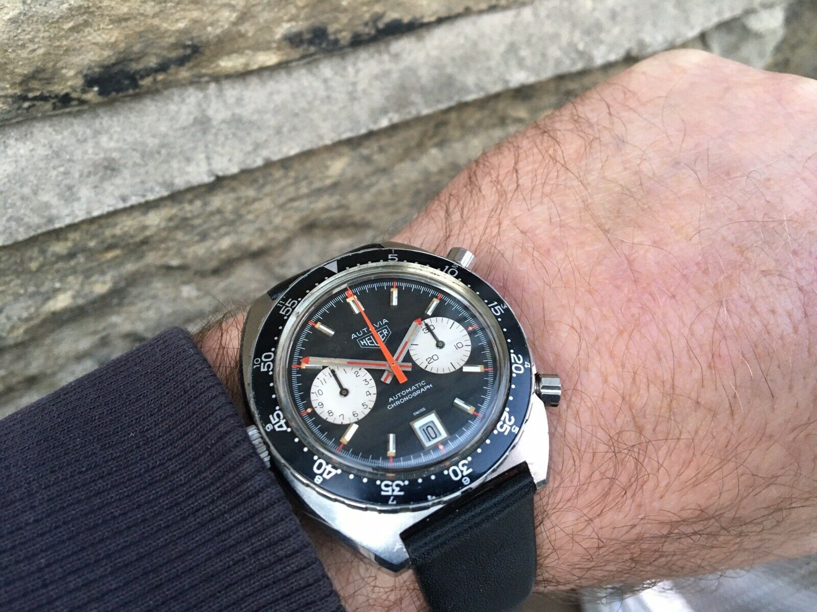 VINTAGE HEUER AUTAVIA 1163 MH CHRONOGRAPH WATCH. A GREAT EXAMPLE ...