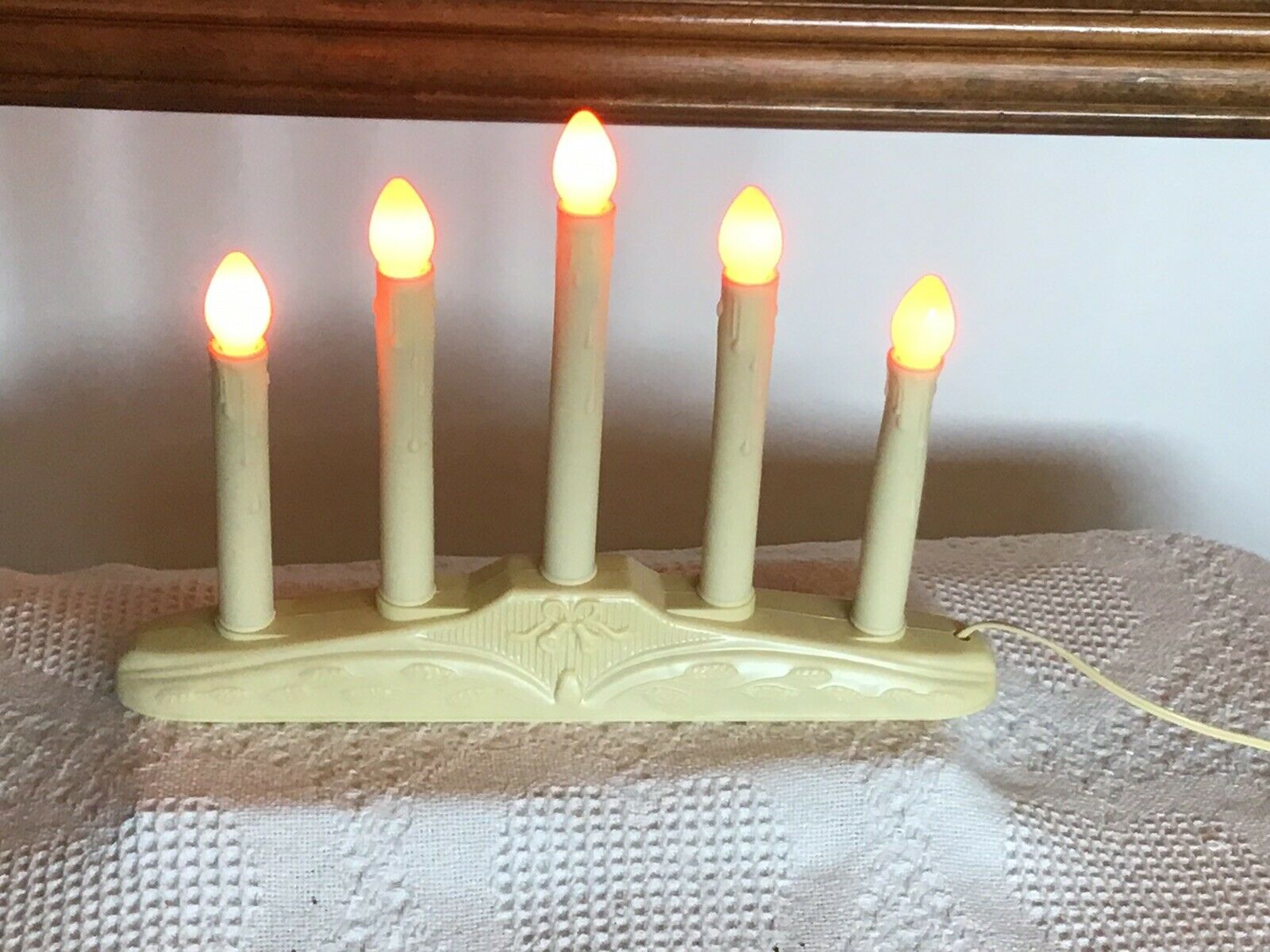 Vintage Christmas Candolier Candelabra Window Electric Candle Light ...