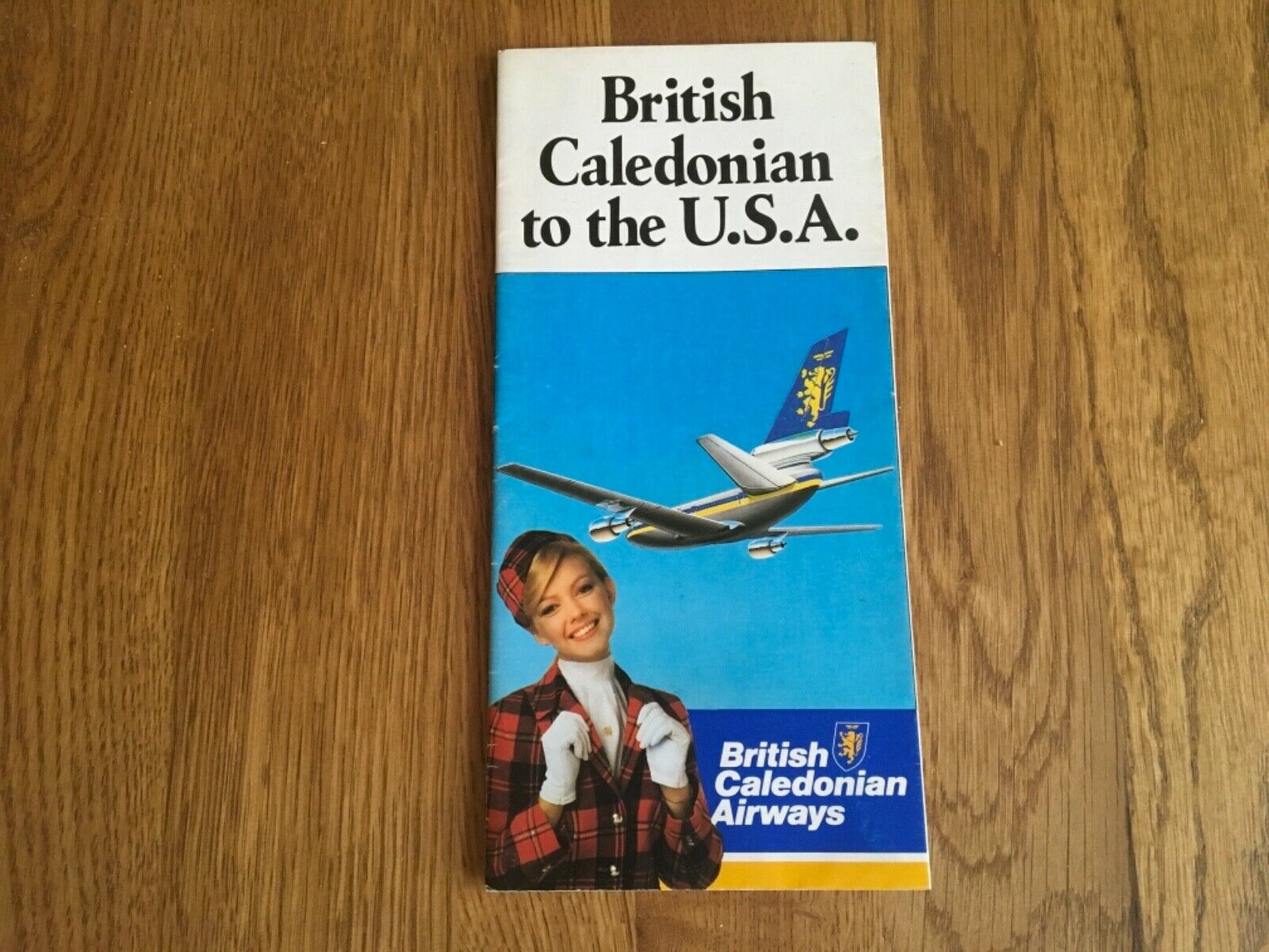 BRITISH CALEDONIAN TO THE USA BROCHURE WITH CABIN CREW ON ON FRONT PAGE ...