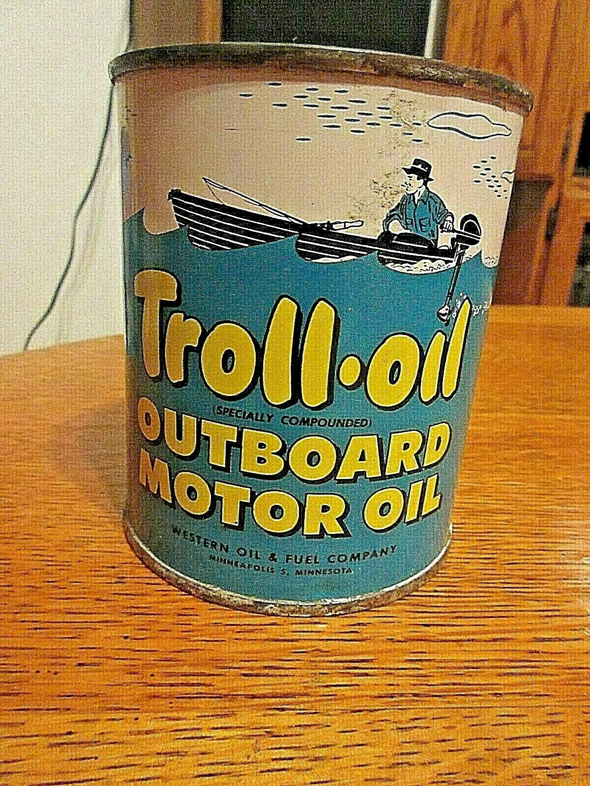 Vintage Full Can Troll Oil Outboard Motor Oil Western Oil Minneapolis ...