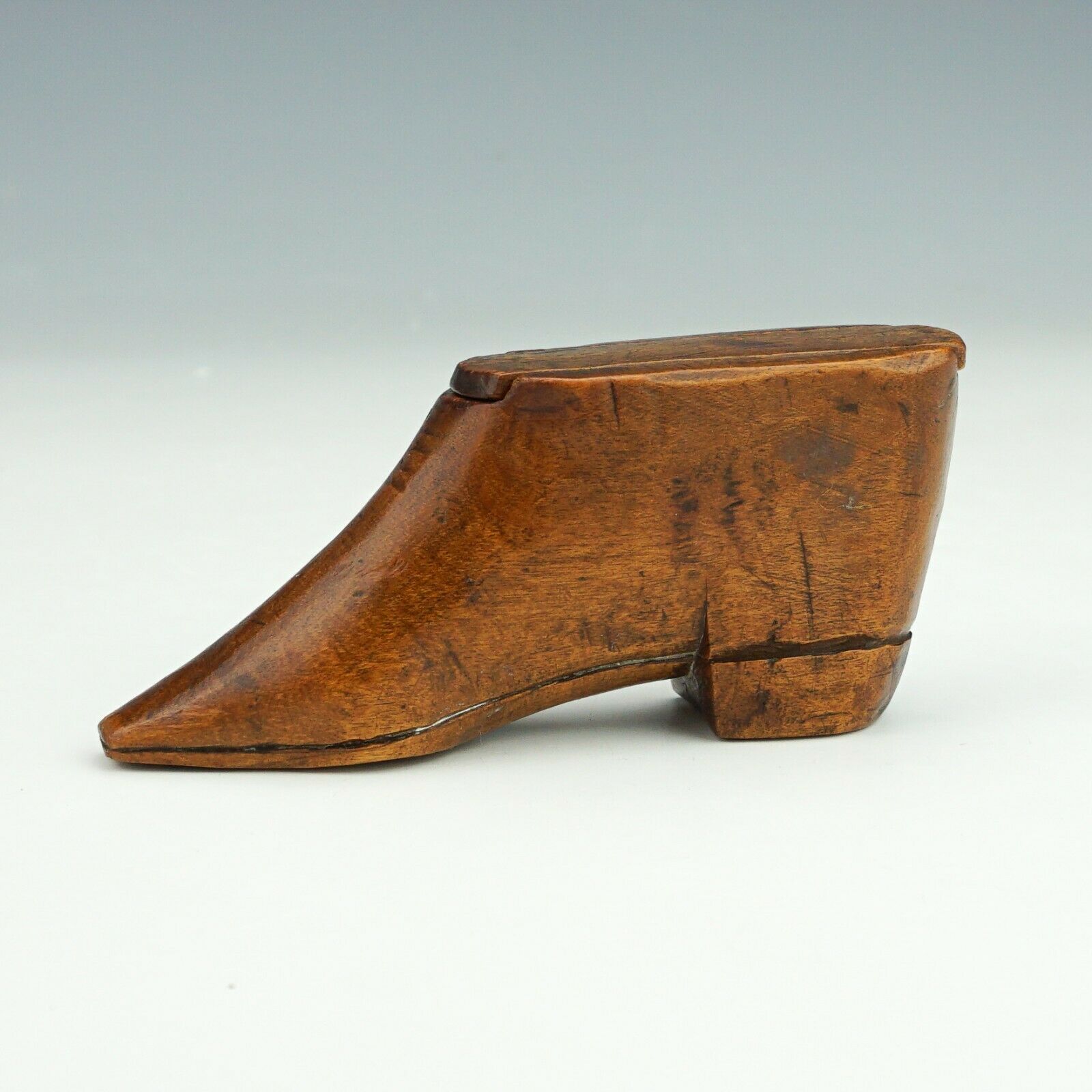 Antique 19th C Hand Carved Wood Shoe Or Boot Form Snuff Box - Lovely ...