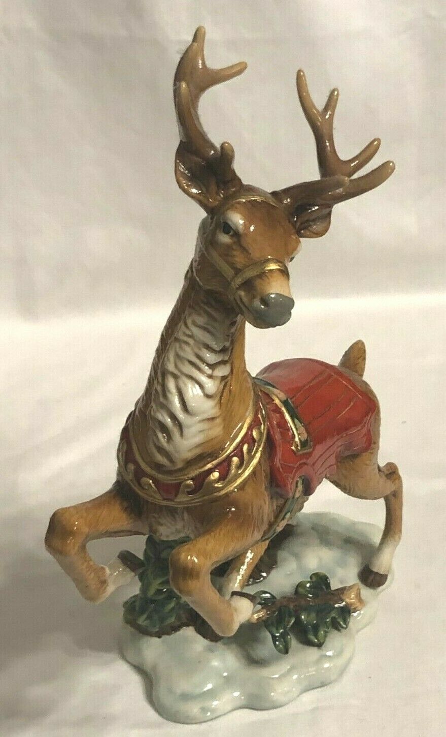VINTAGE CERAMIC REINDEER FIGURINE CHRISTMAS DECOR 10 " TALL QUALITY EC ...