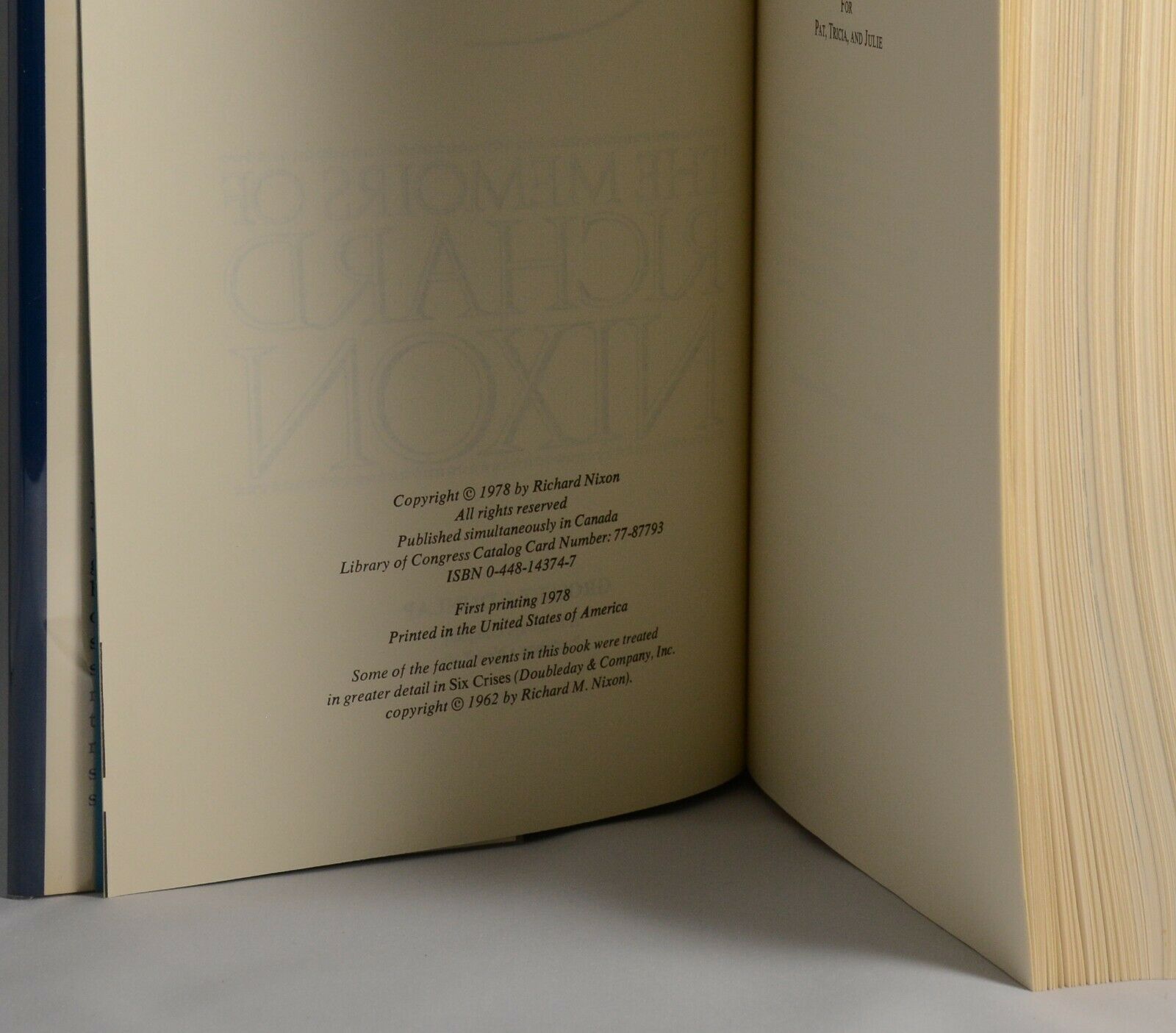 The Memoirs Of Richard Nixon 1st Ed. 1st Printing 1978 HC/DJ Archival ...