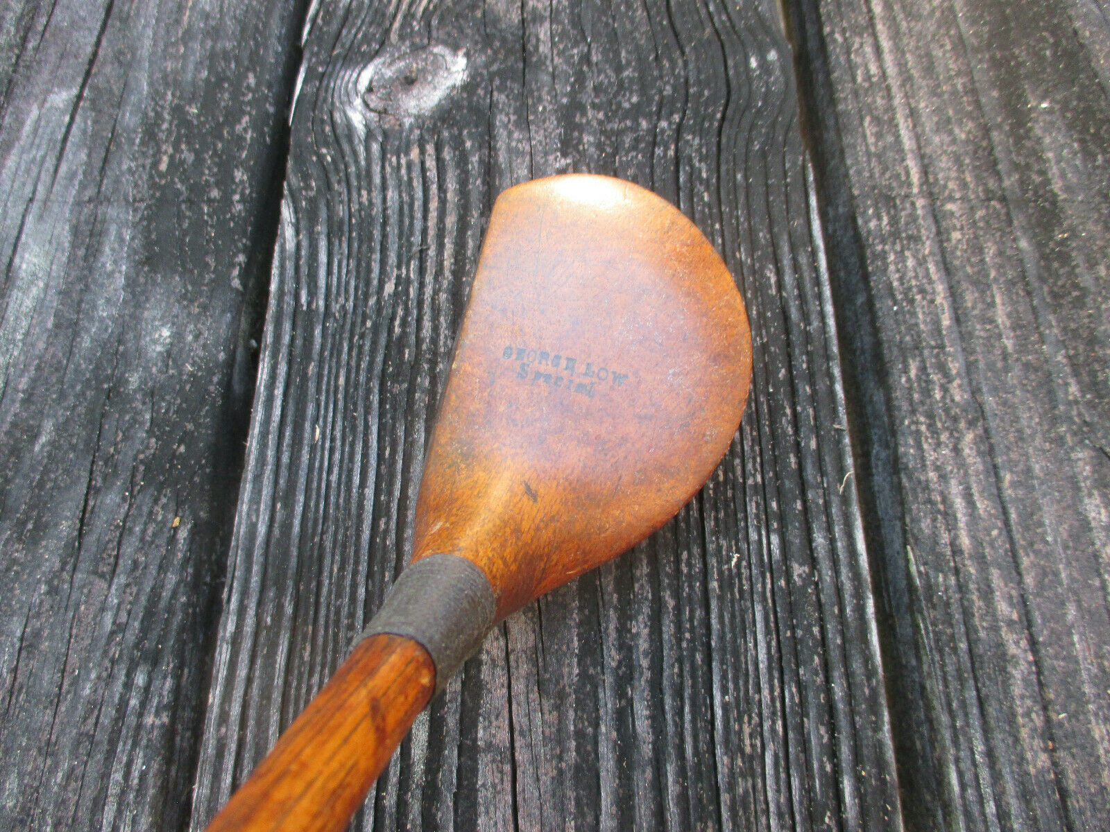 Old Vintage Antique Wood Hickory Shaft George Low Special Brassie Golf ...