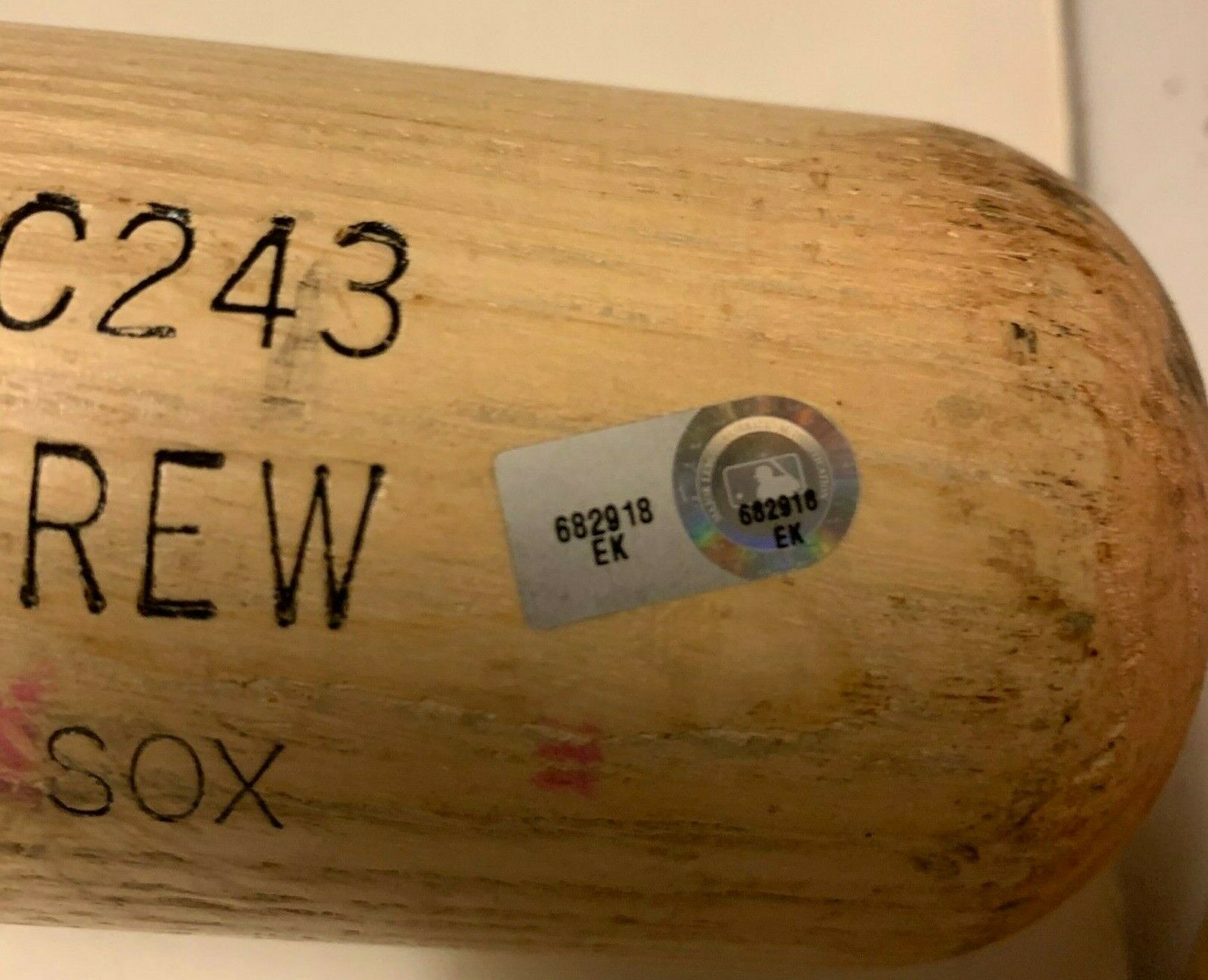 2013 Stephen Drew Game Louisville Slugger Model C243 Bat MLB Holo Red ...