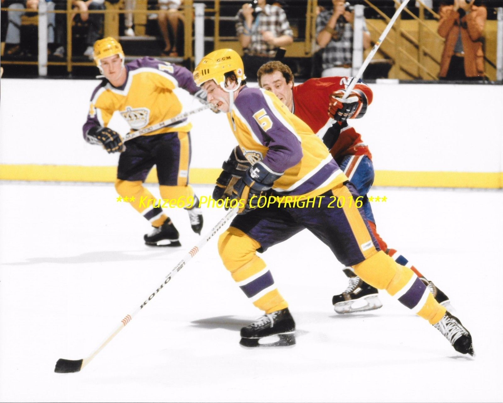 LARRY MURPHY Breaks Away From Habs Gainey 8x10 Photo LA KINGS HOF DMAN ...