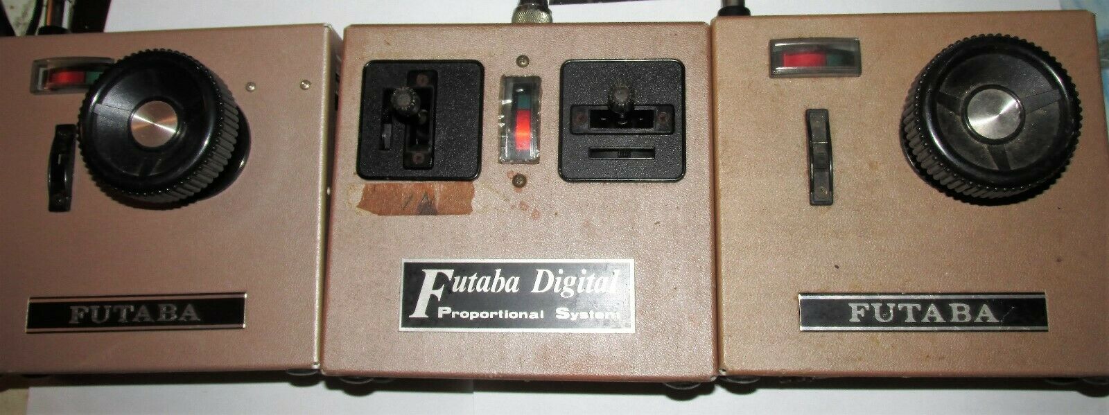 THREE VINTAGE FUTABA RC TWO CHANNEL CAR BOAT TRANSMITTER W/ONE RECEIVER ...