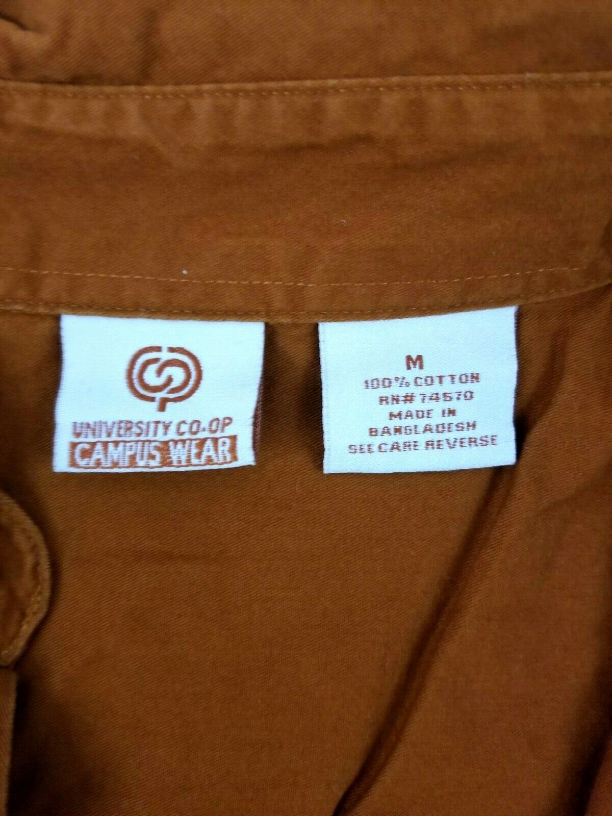 Campus Wear Mens M University Of Texas Longhorns Burnt Orange Button ...