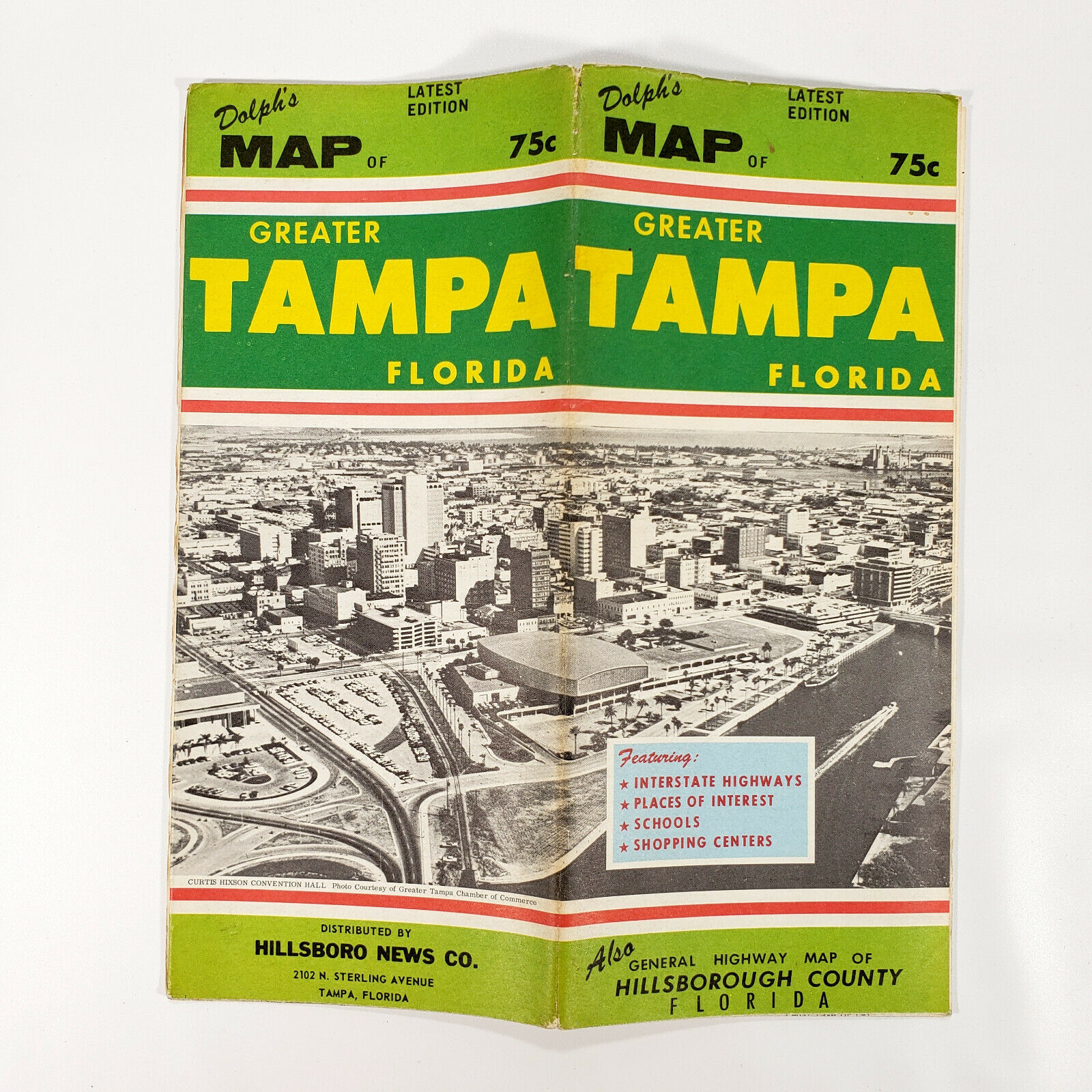 1960s Dolph ' S Map Tampa Florida Hillsborough County FL Street Road ...