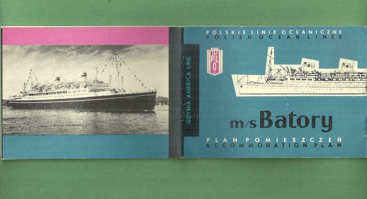 1960 ' S Gdynia Polish Ocean Line CRUISE SHIP OCEAN LINER DECK PLAN M/S ...