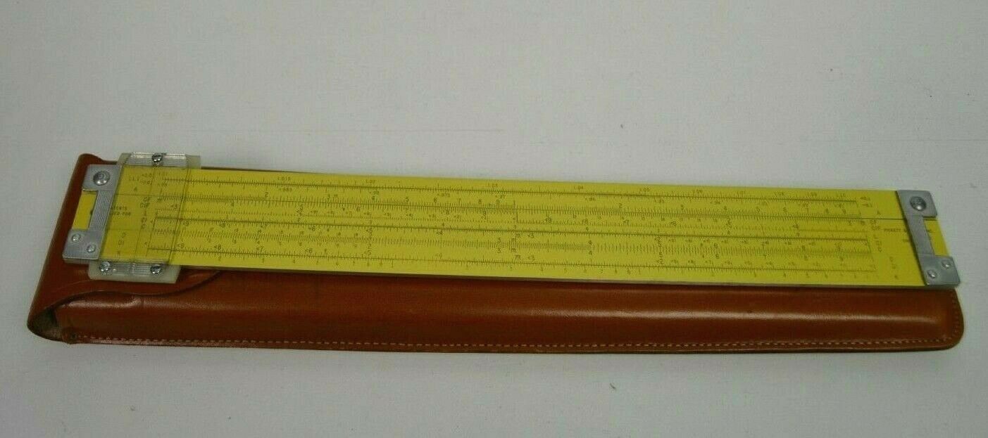 Vintage Pickett Slide Rule Model N800 - ES LOG - LOG Orig Leather Case ...