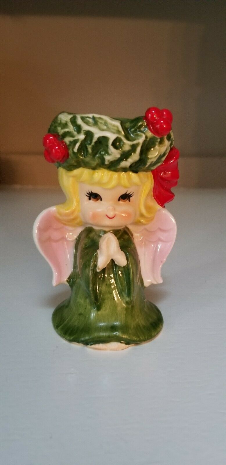 Vintage Christmas Lefton Praying Angel Candle Holder Japan | #19548481