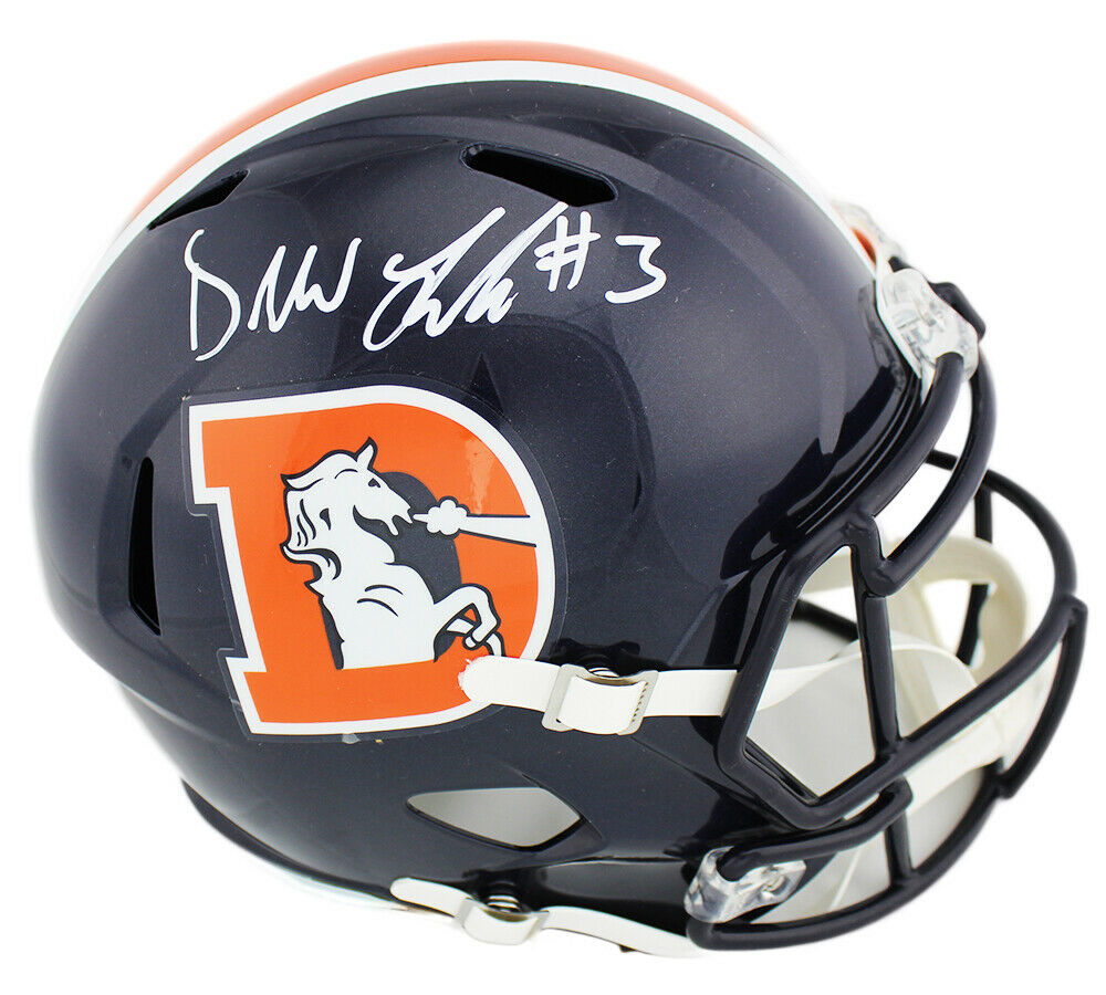 Drew Lock Signed Denver Broncos Speed Full Size Color Rush NFL Helmet ...