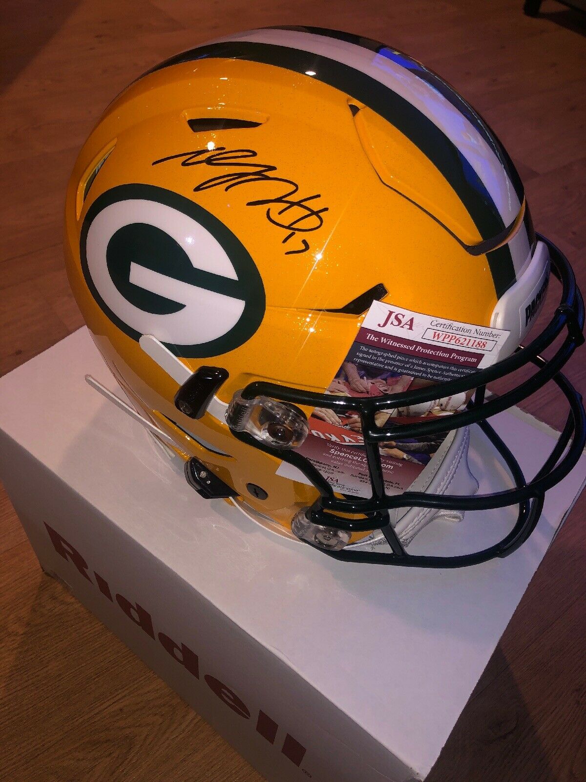 Davante Adams Signed Packers Full Size Speed Flex Helmet Jsa | #18737963