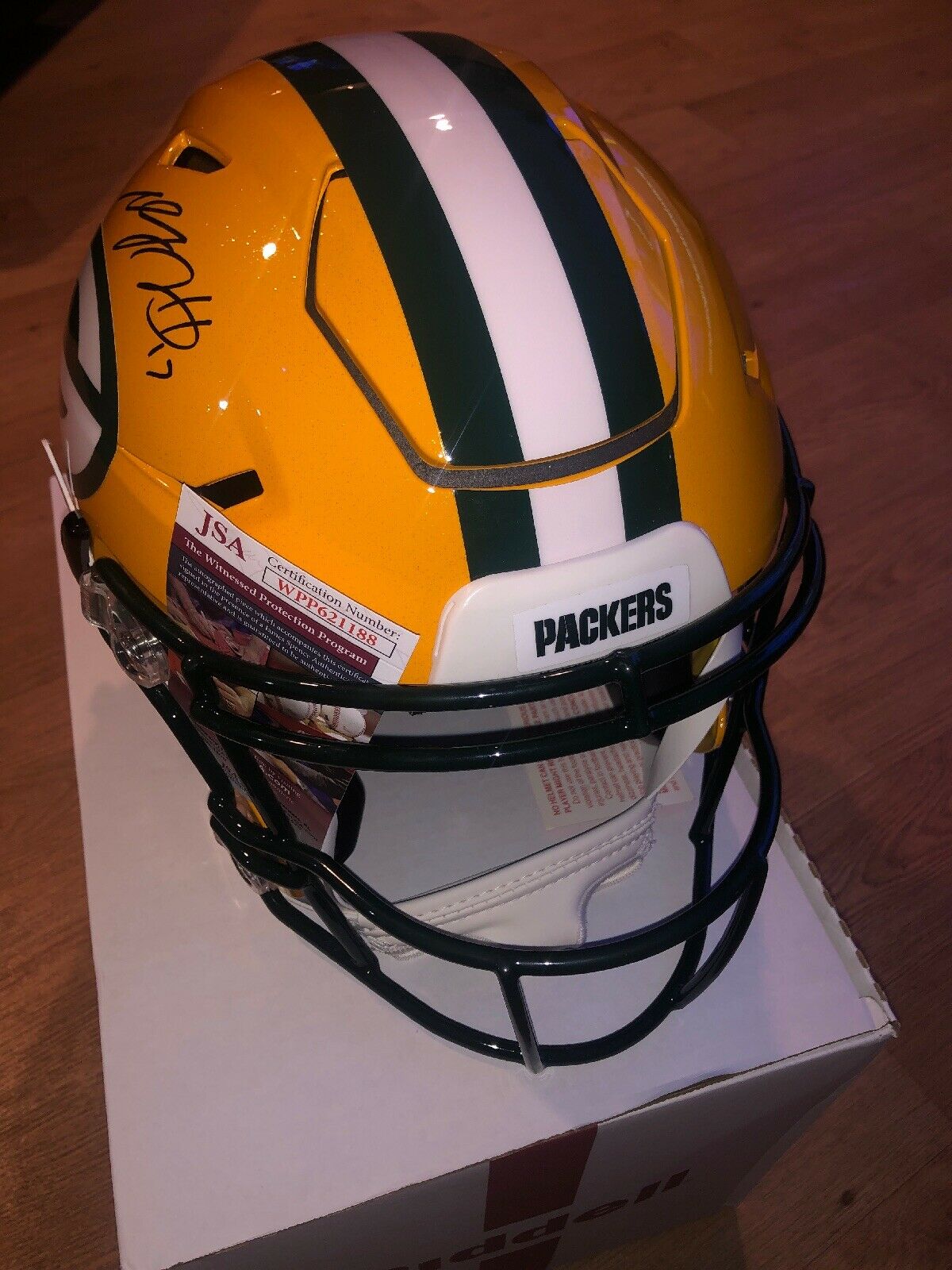 Davante Adams Signed Packers Full Size Speed Flex Helmet Jsa | #18737963