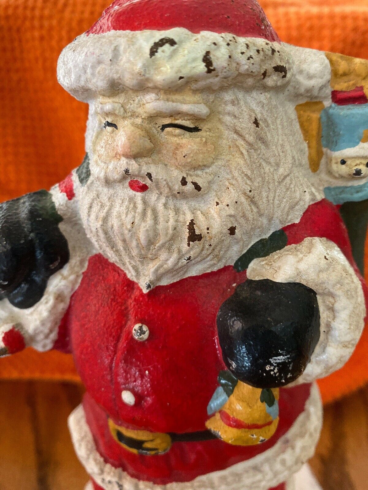 VTG. Cast Iron SANTA CLAUS Christmas Door Stop Toys 8 1/2 Inches Tall ...