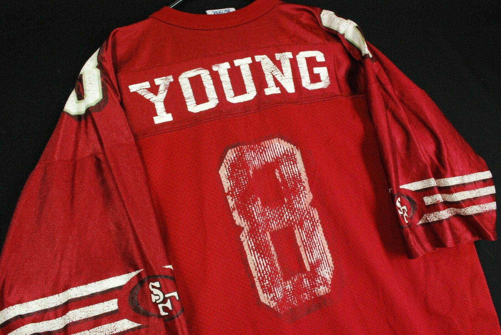 Vintage 90s Steve Young Red Football Jersey San Francisco 49ers Logo ...