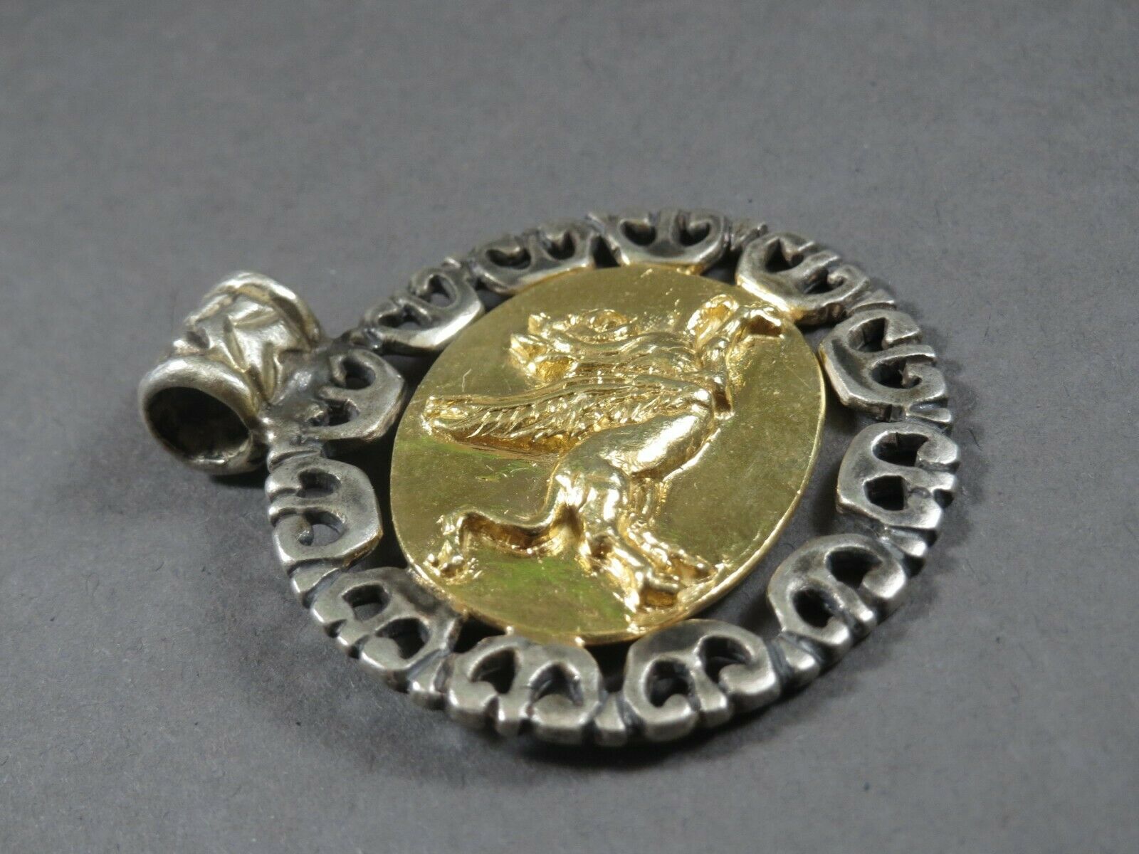 ANCIENT ROMAN SILVER AMULET WITH DEPICTION OF LEGIONARY GRIFFIN CIRCA ...