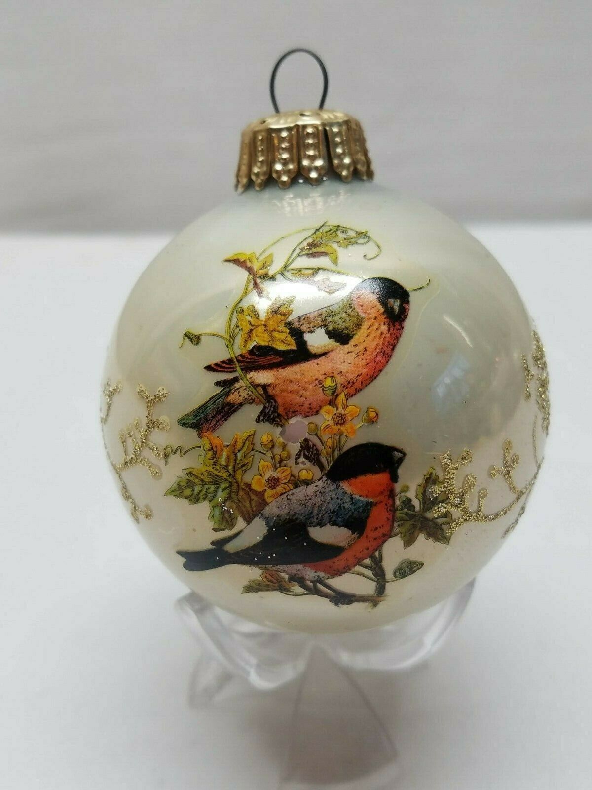 Vintage Germany Glass Christmas Tree Ornament Ball Bauble Oriole Bird ...