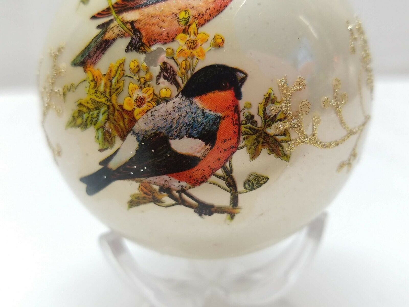 Vintage Germany Glass Christmas Tree Ornament Ball Bauble Oriole Bird ...