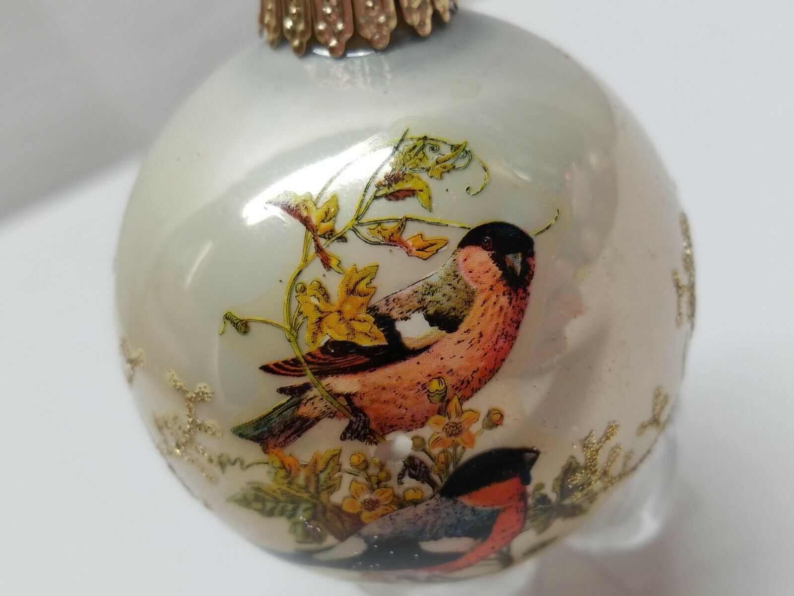 Vintage Germany Glass Christmas Tree Ornament Ball Bauble Oriole Bird ...