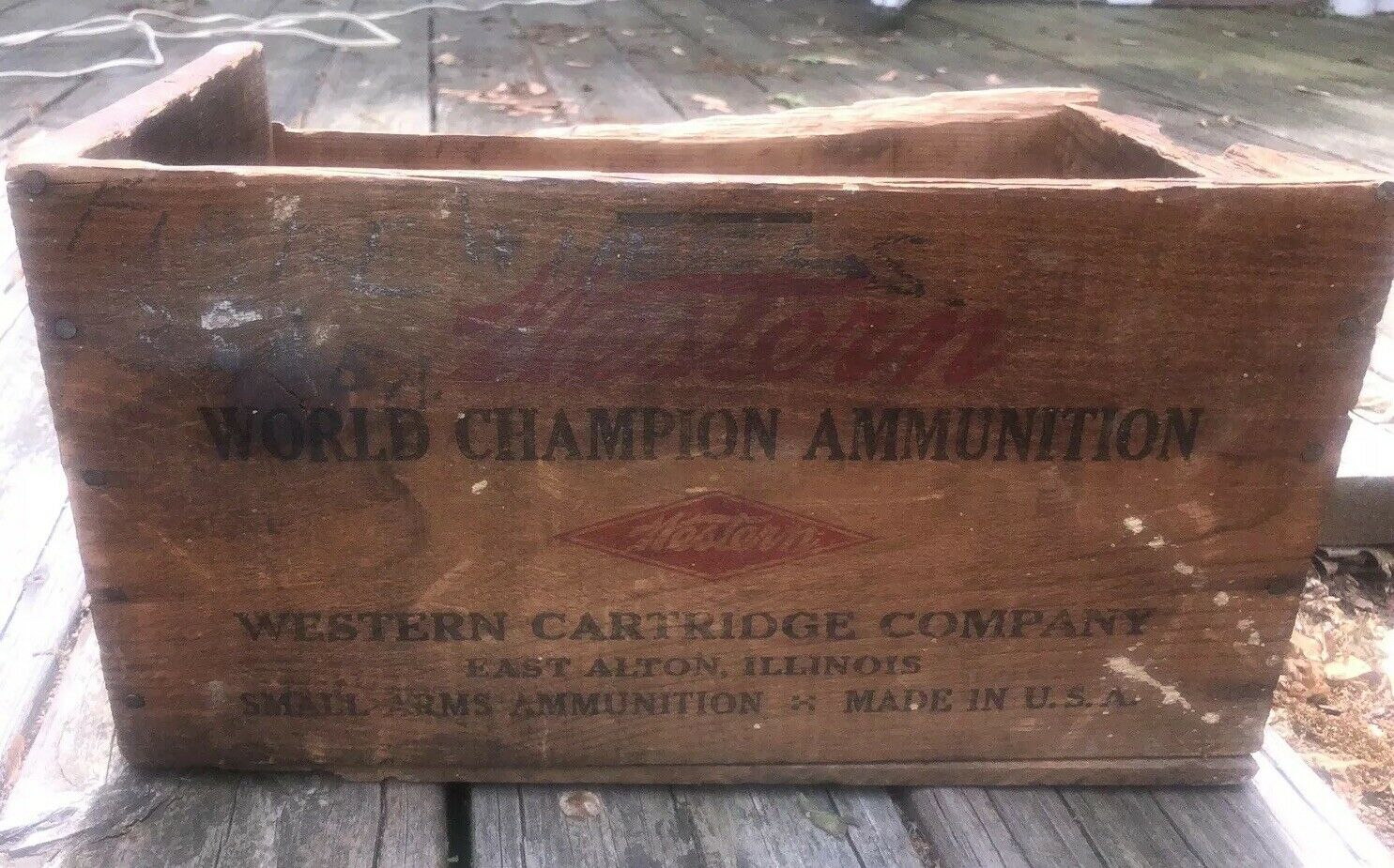 Vintage Western X 12 Ga Long Range Ammunition Ammo Western Co Wooden ...