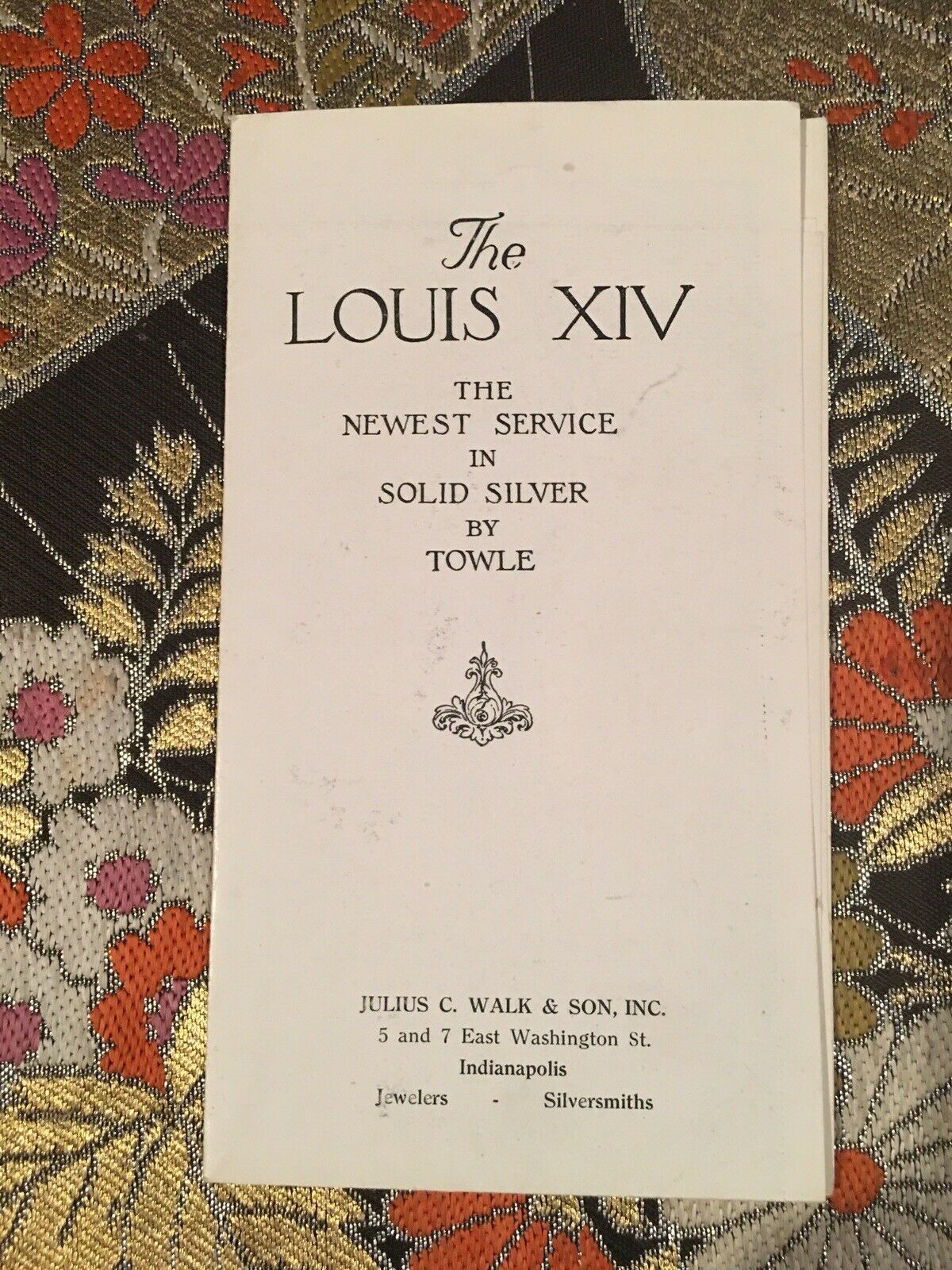 Vintage TOWLE Sterling Silver Brochure Leaflet LOUIS XIV 1920s 1930s ...