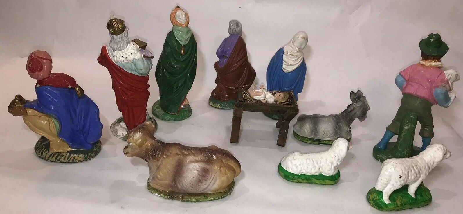 Vintage West Germany 1950’s Manger Nativity Scene 12 Piece Set Jesus B ...