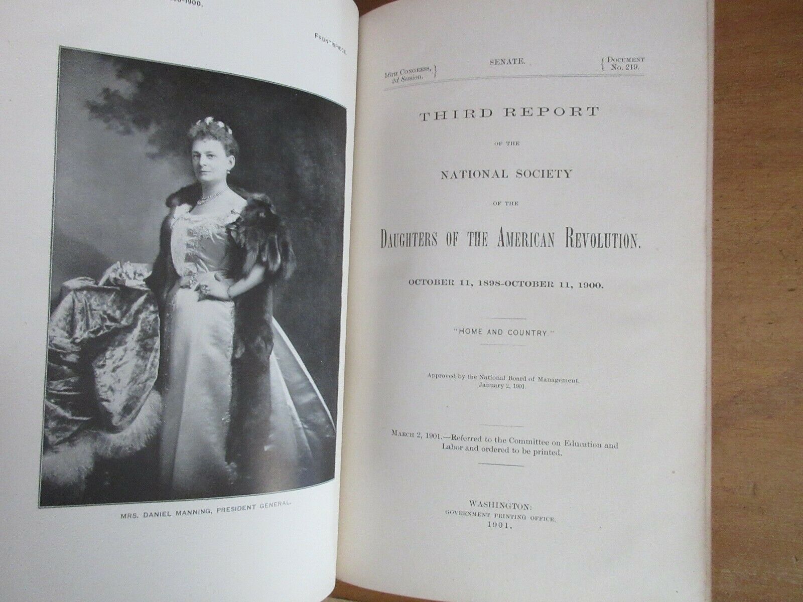 Old NATIONAL SOCIETY DAUGHTERS OF AMERICAN REVOLUTION REPORT Leather ...