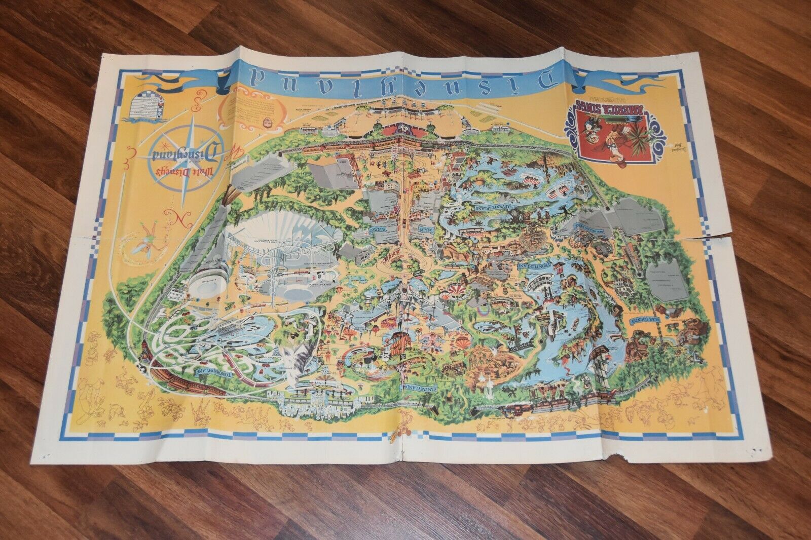 1974 Disneyland Theme Park Guide Map Poster Walt Disney Vintage ...
