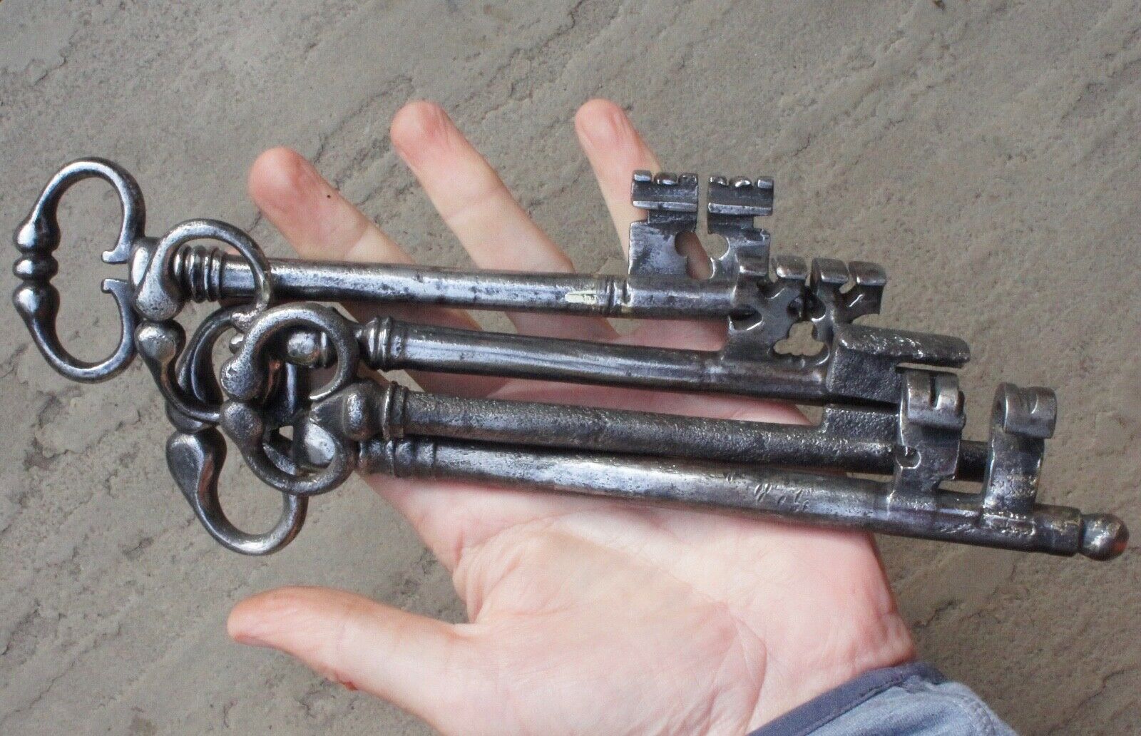 Four Huge 18th Century French Wrought Iron Keys | #19400905