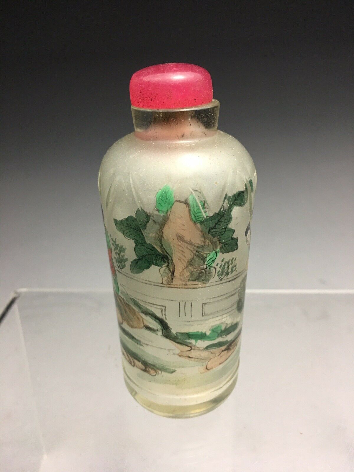 Old Chinese Hand Reverse Painted Peking Glass Snuff Bottle | #18672296