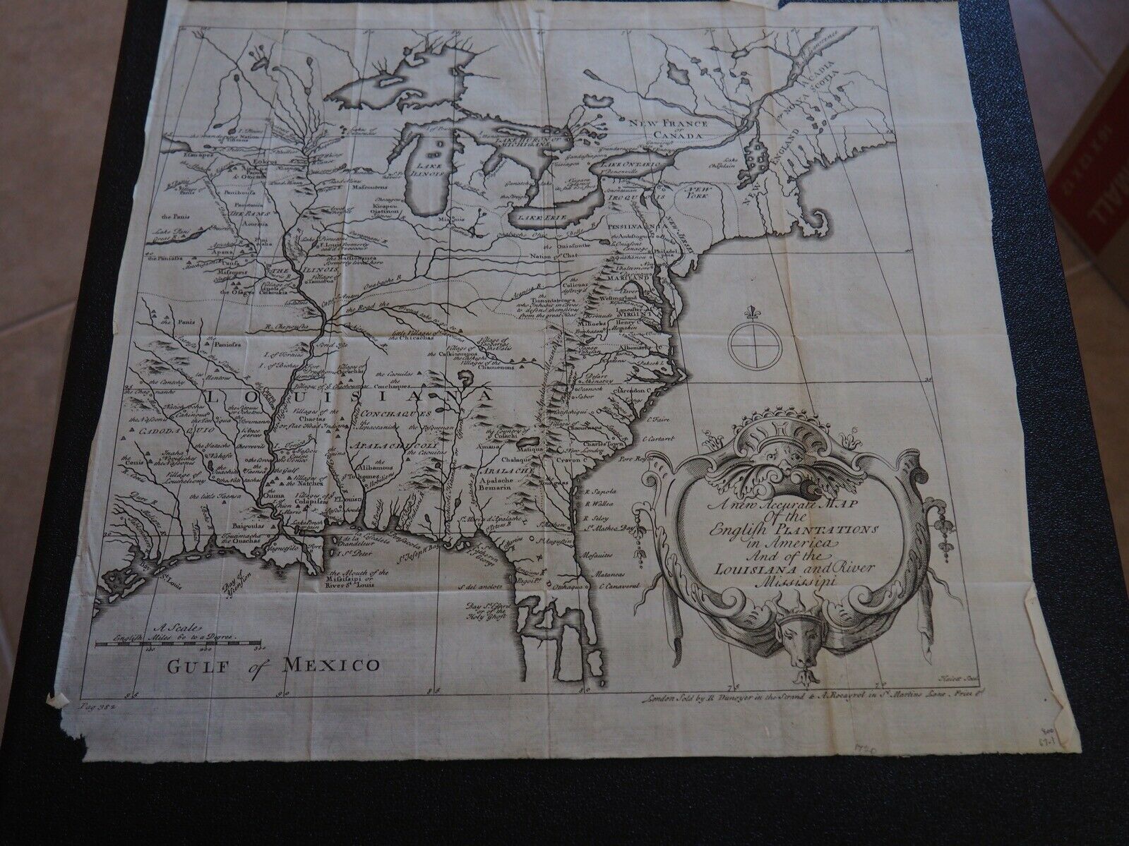 Antique Map " A Accurate Map Of The English Plantations In America ...