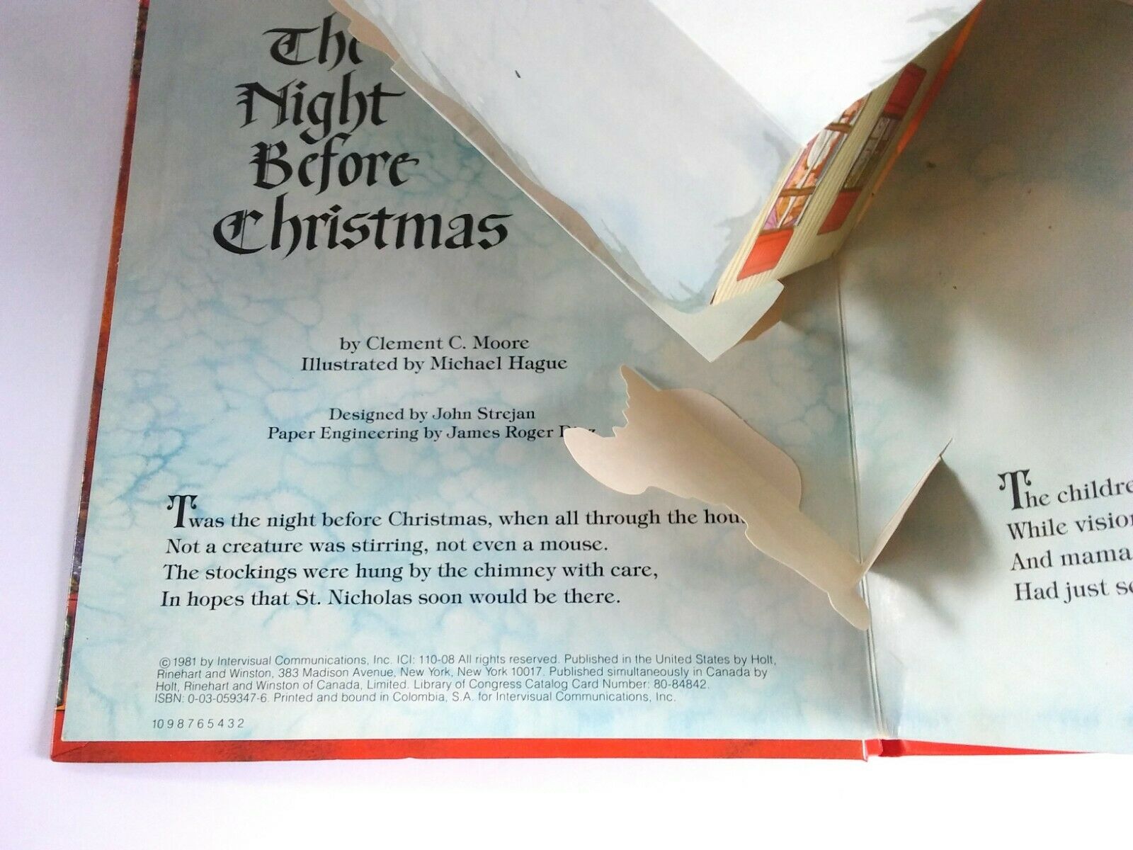 The Night Before Christmas A Michael Hague Pop - Up Book 1981 Hardcover ...