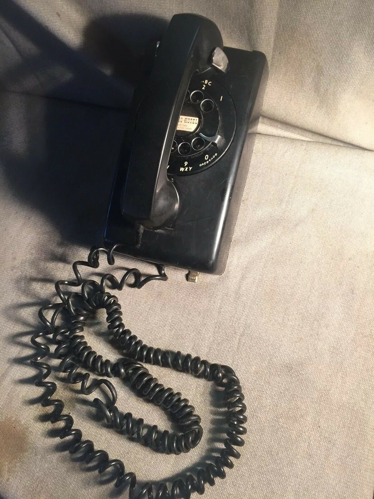 Vintage Kellogg Itt Rotary Dial Wall Telephone Black | #19378385