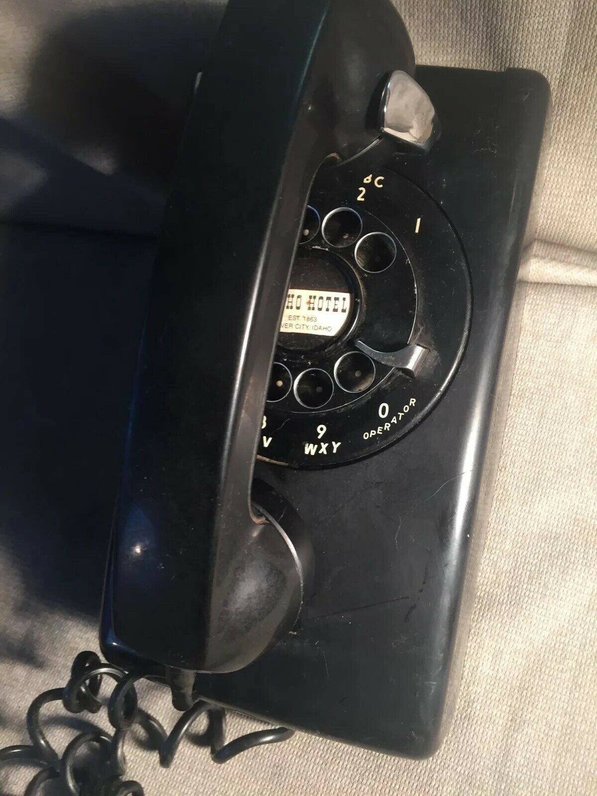 Vintage Kellogg Itt Rotary Dial Wall Telephone Black | #19378385