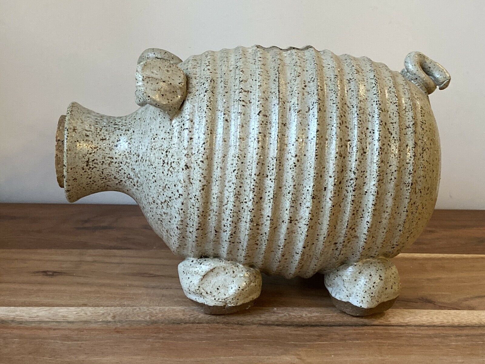 Glazed Ceramic Vintage Piggy Bank Cork Nose (Pottery Stoneware Large ...