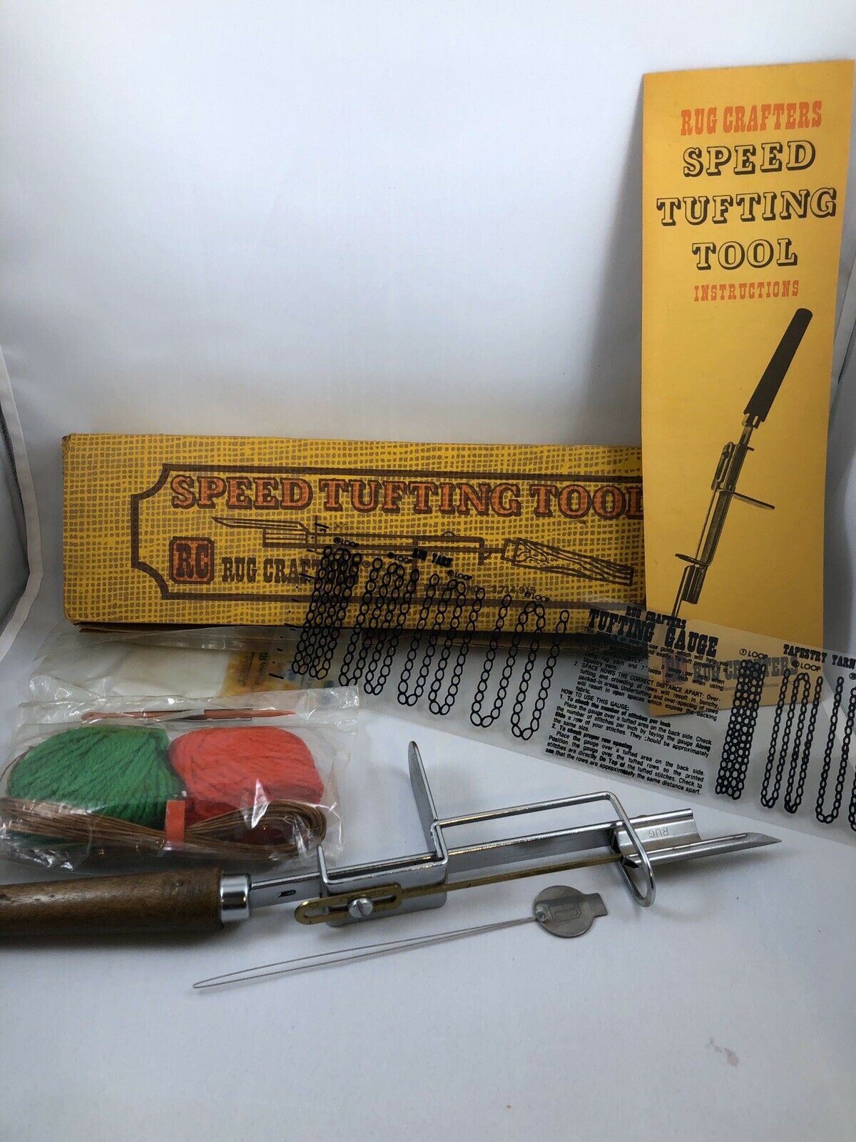 Vintage RC Rug Crafters Speed Tufting Tool Complete Set W/ Instructions ...