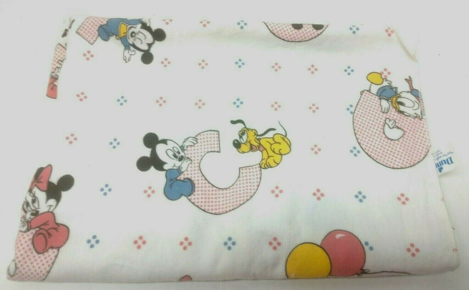 Vintage Mickey Mouse Baby Blanket Disney Babies Dundee Cotton Receiving ...