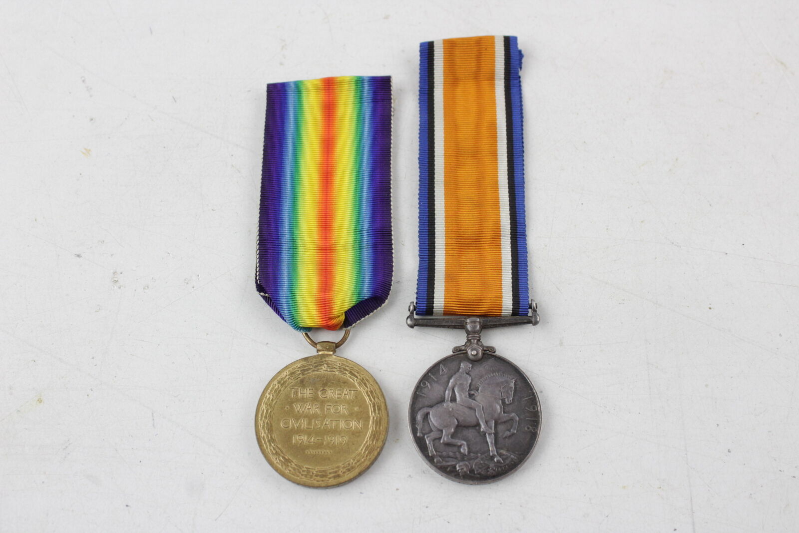 Vintage WW1 MEDAL Pair W/ Ribbons Named 191743 Drive AA Cartwright ...