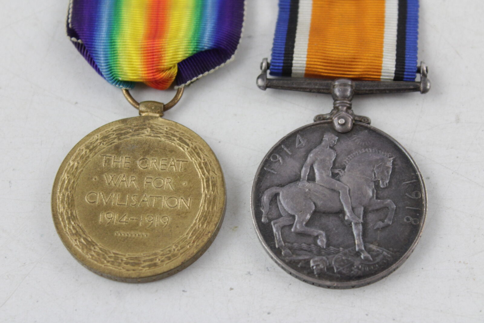Vintage WW1 MEDAL Pair W/ Ribbons Named 191743 Drive AA Cartwright ...