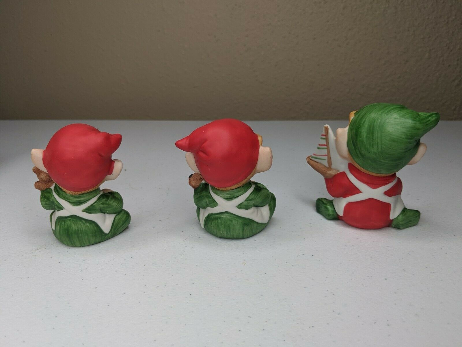 Vintage HOMCO Set Of Three Ceramic Christmas Elf Figurines - Made In ...