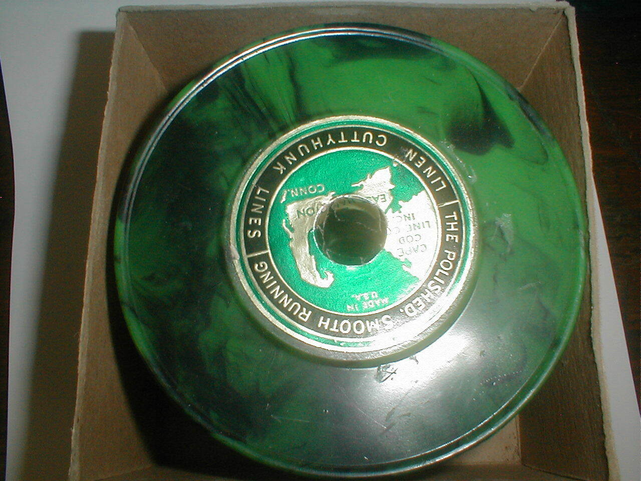 Vintage CAPE COD SUPREMA Cuttyhunk GREEN BAKELITE Fishing Line Spool ...