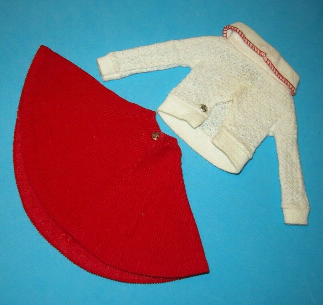 Vintage BARBIE Midge Cheerleader 1964 Sweater & Red Skirt Fashion 0876 ...