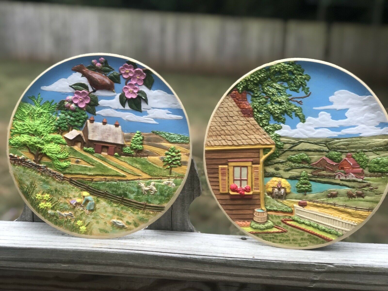 Vintage 1980 Byron Molds Decorative Ceramic Seasons Plate Summer Scene ...