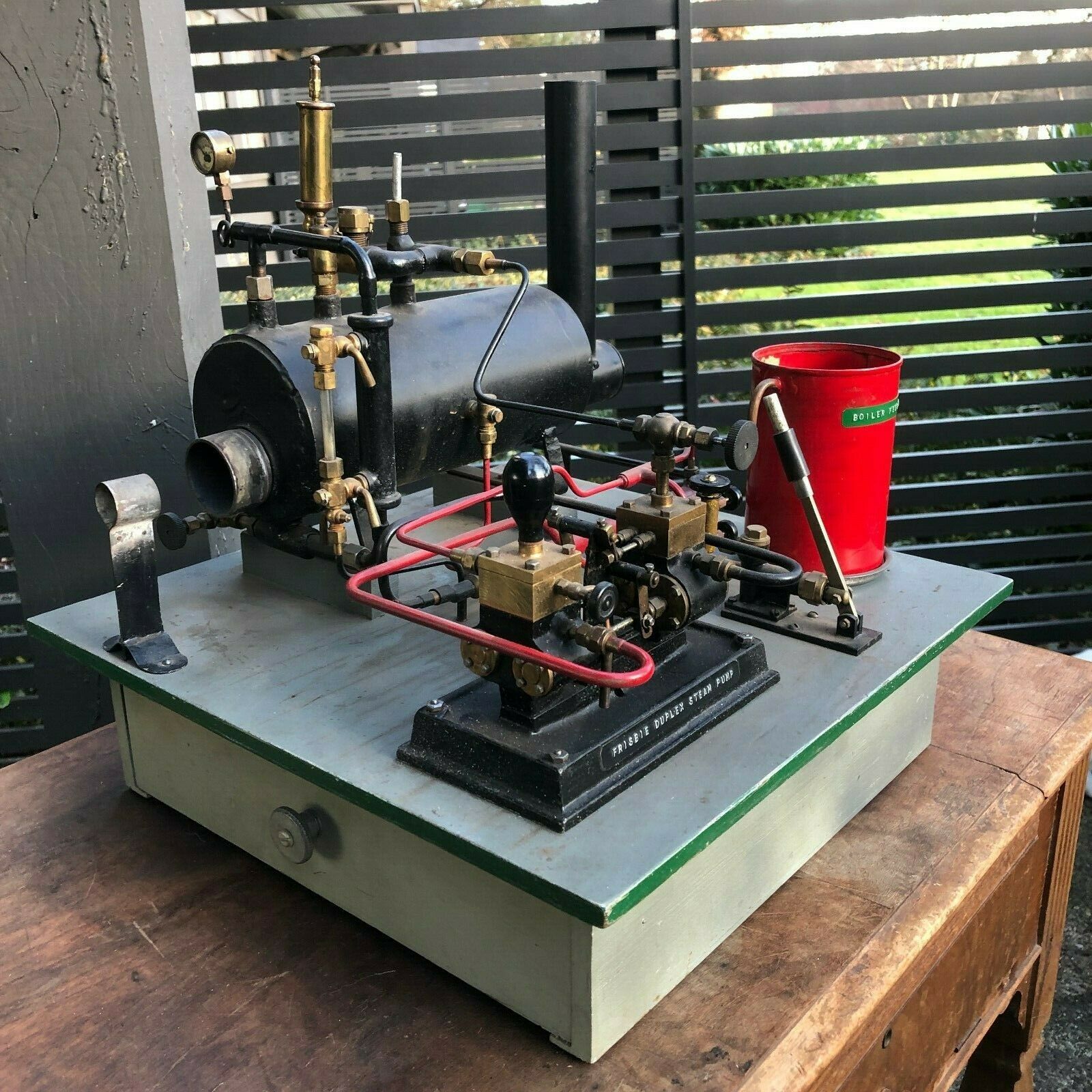 WOW Antique Vintage DUPLEX STEAM PUMP ENGINE BOILER MODEL Bassett ...