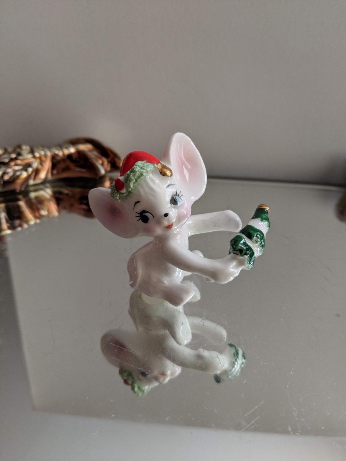 Vintage Napco Bone China Christmas Mice - Candle Huggers | #18459853
