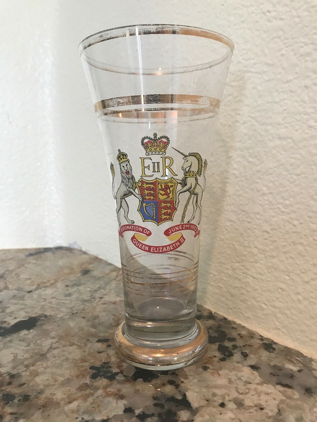 Vintage Coronation Of Queen Elizabeth II Beer Glass | #18429568